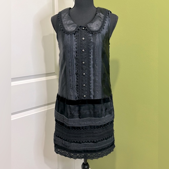 Anna Sui | Dresses | Anna Sui For Target Black Satin Lace 2th ...